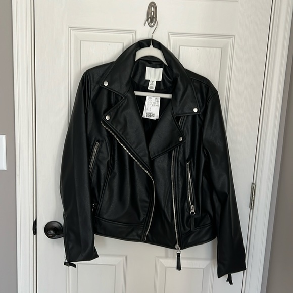 H&M | Jackets & Coats | Nwt Hm Leather Moto Jacket | Poshmark
